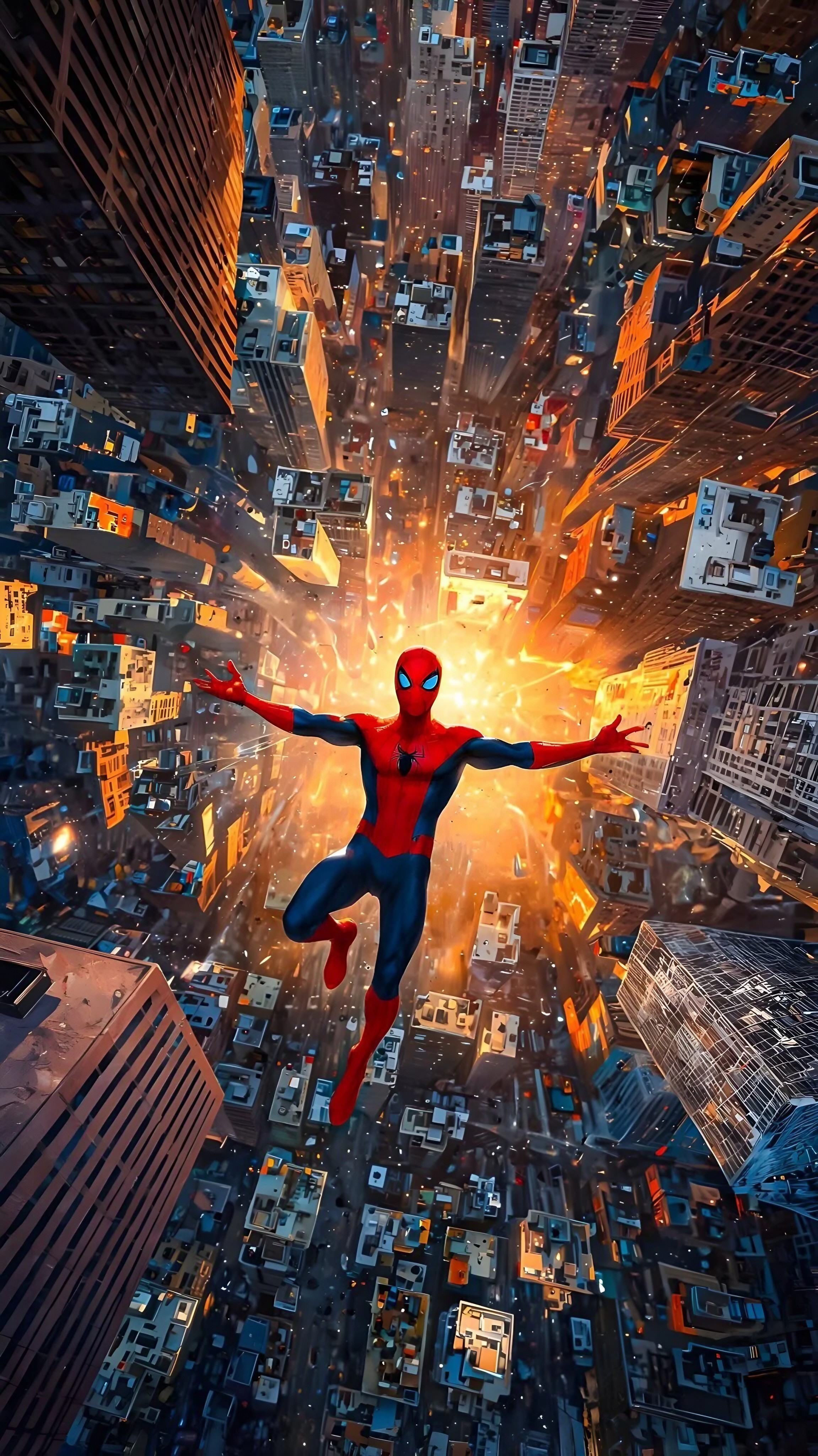 Falling Spiderman | Depth Effect + 3D Spatial Scene - Wallpapers Central